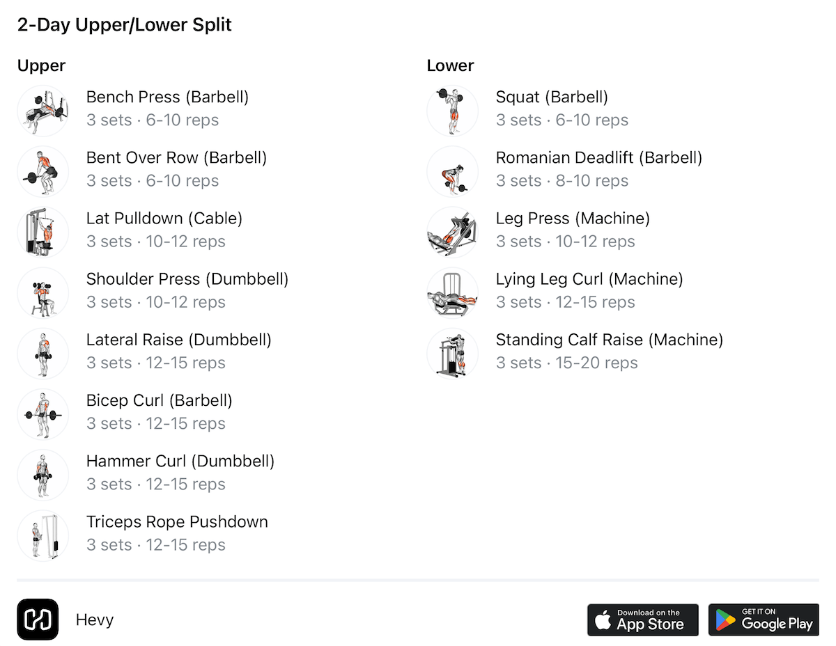 3 Day Split Workout - Complete Guide (2025) - Hevy #1 Workout Tracker