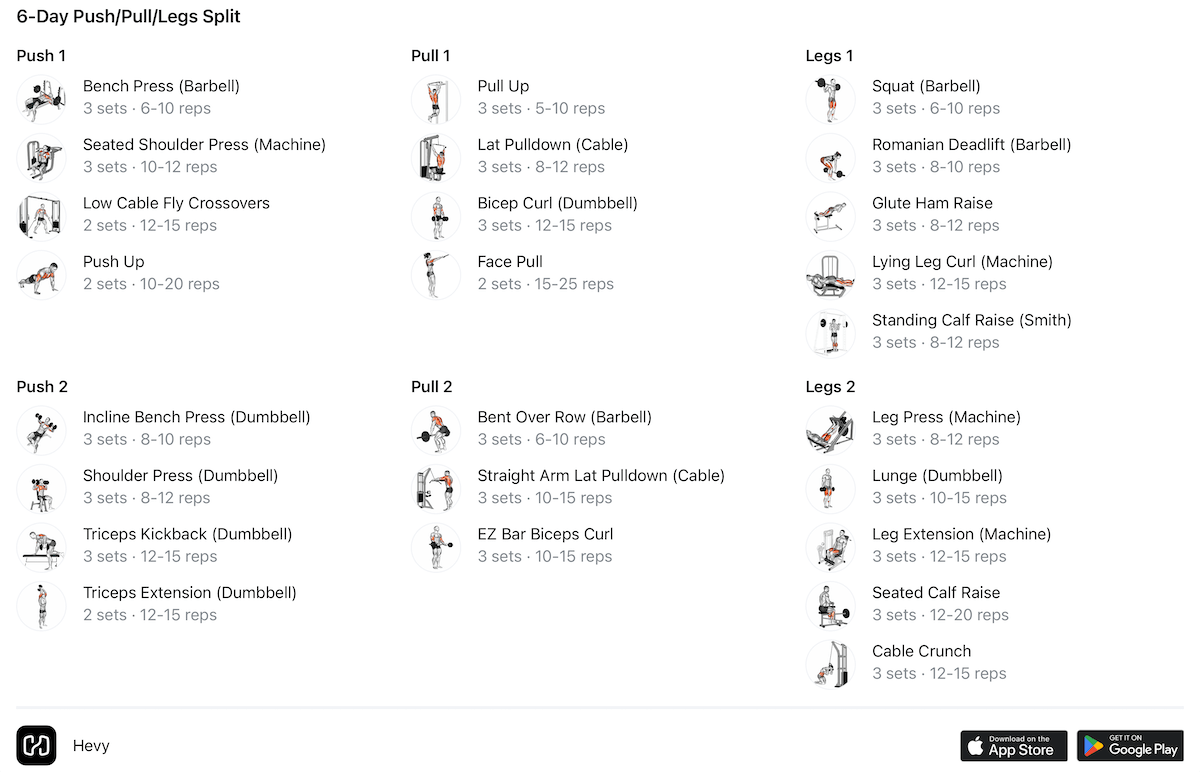 Push / Pull / Legs - 3, 4, 5 & 6-Day Splits (+13 Exercises to Do)