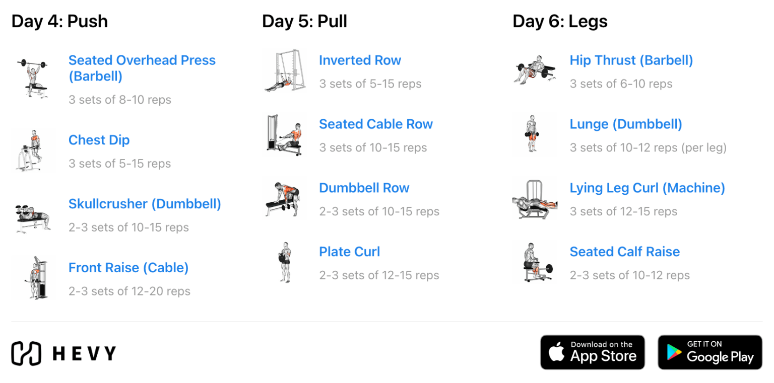 6 Day Workout Split: Programming Options for Optimal Gains (2025)
