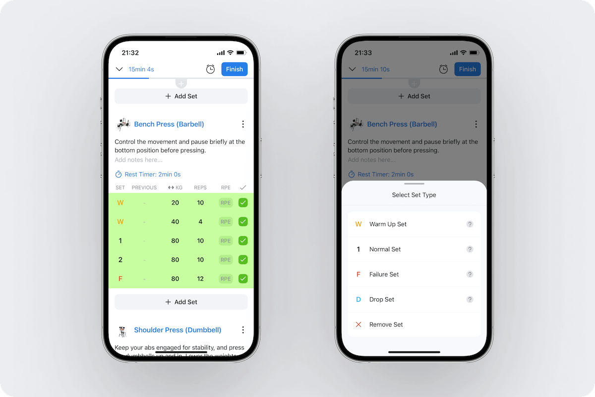Workout Set Types: Definition, Purpose, and Use - Hevy App