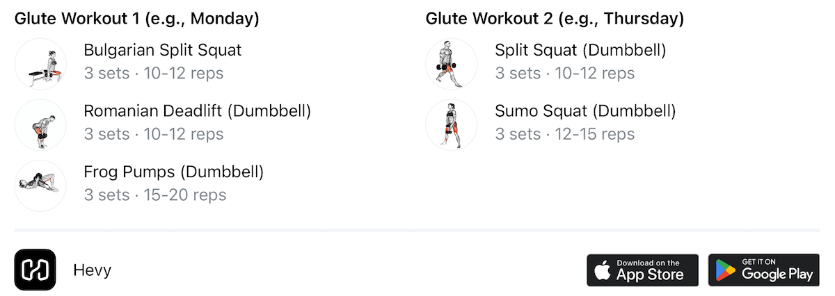 12 Dumbbell Glute Exercises for a Round Butt (+2 Workouts)