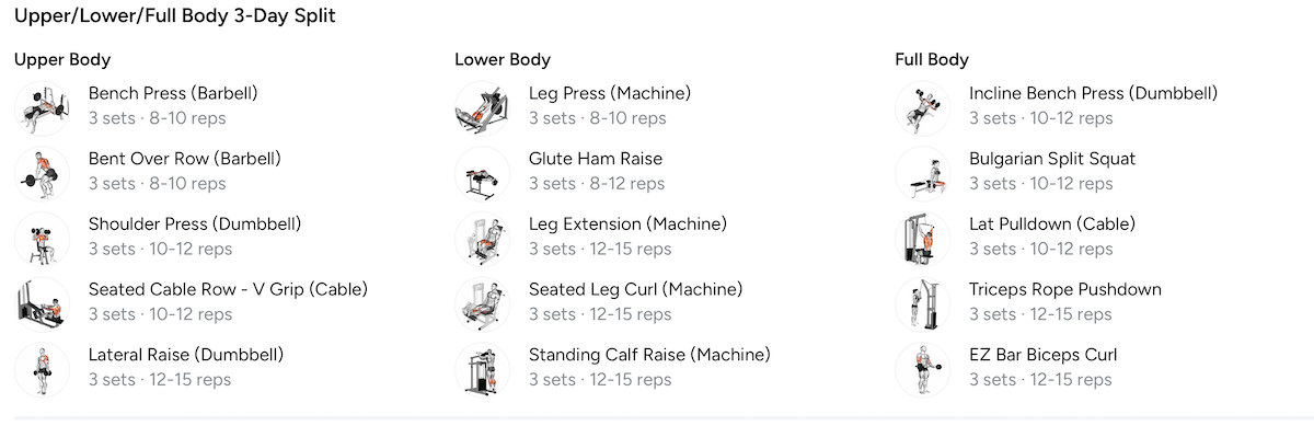 Upper/Lower/Full Body Split (3x/Week Program): Full Guide